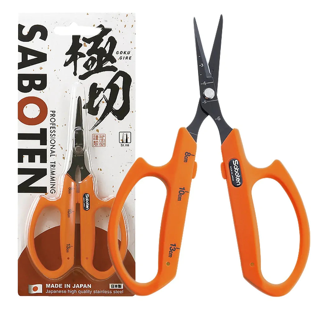 Saboten Straight Blade Scissors (Orange) - Monster Gardens